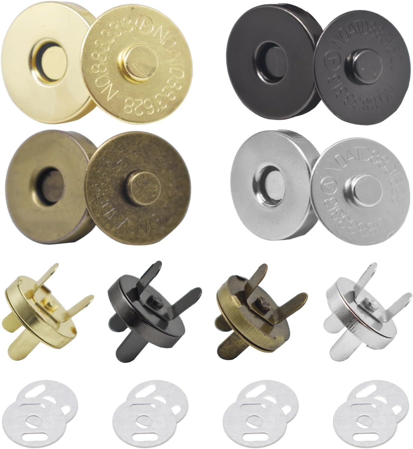 Amazon.com: SHRJ 48 Set Metal Magnetic Buttons Snap Magnetic Bag ...