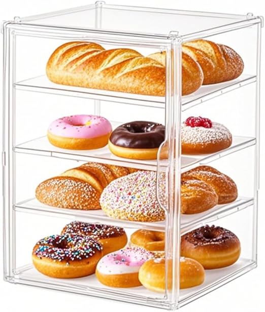 Amazon.com: Large Capacity Bread Box Pastry Display Case - Fully ...