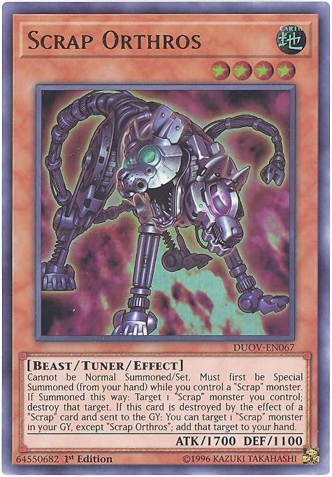 Amazon.com: Scrap Orthros - DUOV-EN067 - Ultra Rare - 1st Edition ...