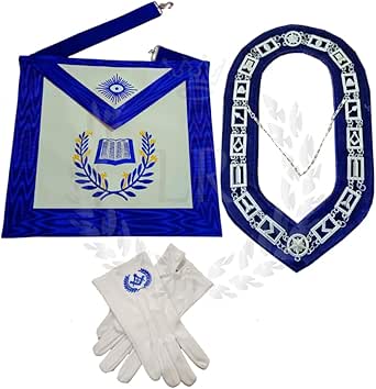 Amazon.com: The Lux Regalia Masonic Blue Lodge Chaplain Apron Set ...