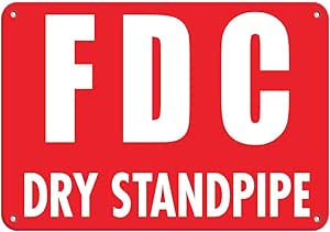 Amazon.com: Fdc Dry Standpipe Red Hazard Sign Fire Sign LABEL DECAL ...