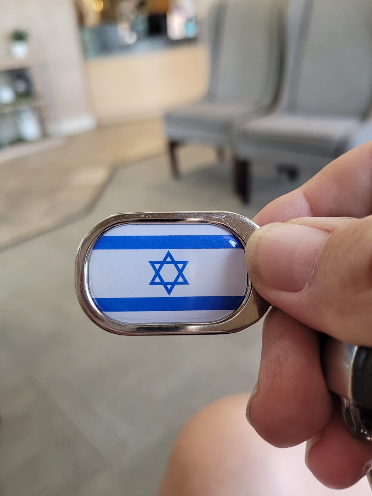 Amazon.com: Israel Flag Key Chain Metal Chrome Plated Keychain Key fob ...