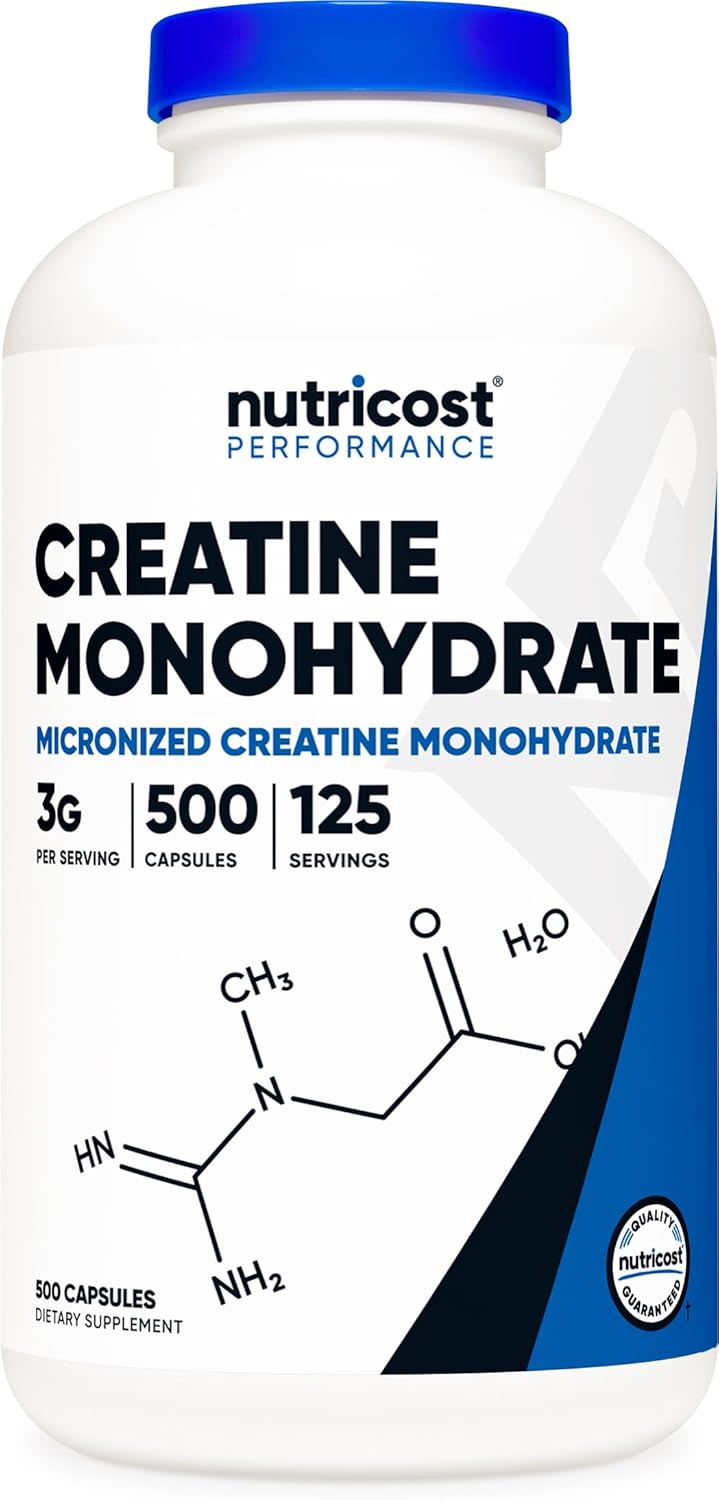 Amazon.com: Nutricost Micronized Creatine Monohydrate 3,000mg 500 ...