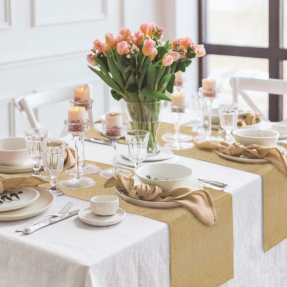 Fall Burlap Table Settings