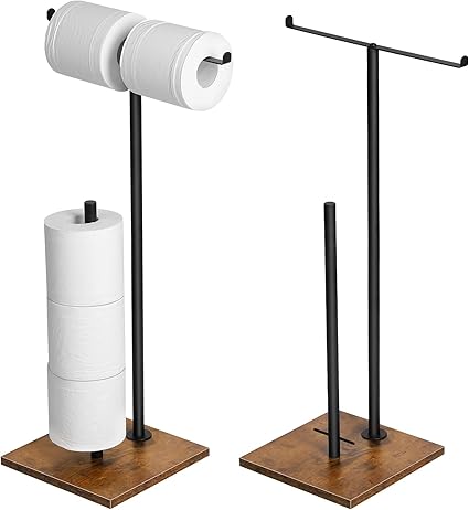 Amazon.com: HEOMU 2 Pack Farmhouse Toilet Paper Holder Stand ...