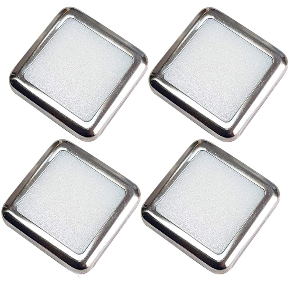 4 PACK | Square LED Mini Plinth Light & Driver Kit | STAINLESS STEEL ...