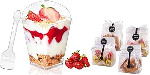 Amazon.com: YunKo 50pack 5 oz Clear Dessert Cups with Lids and Spoons ...
