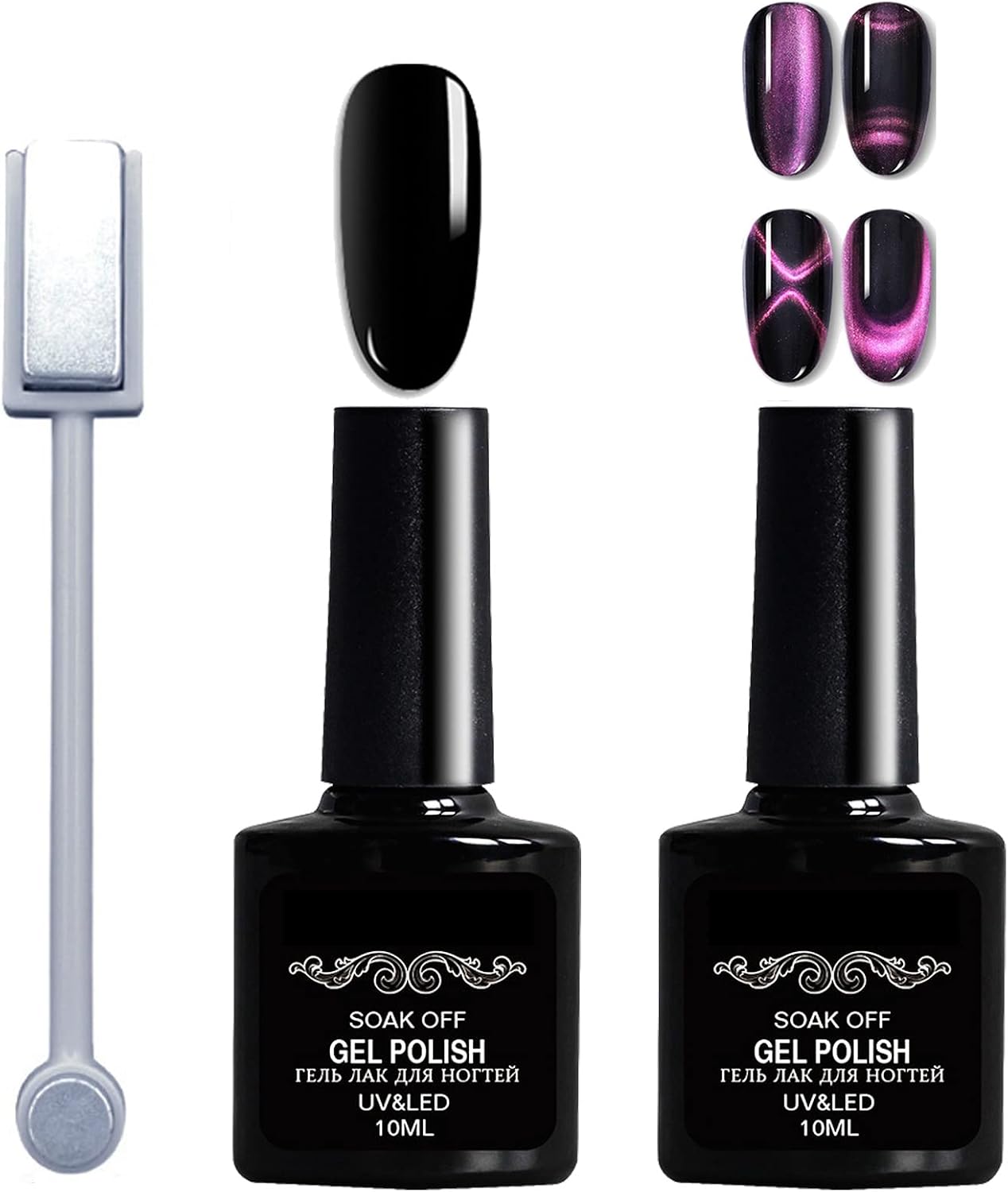 KAYZON Cat Eye Gel Nail Polish Set Chameleon Magnetic Gel 5D Cat Eye ...