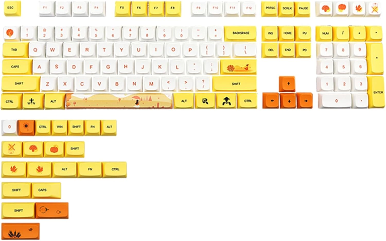 129 Keys Fall Theme Keycap Height Dye Sublimation Keycap Set Custom ...