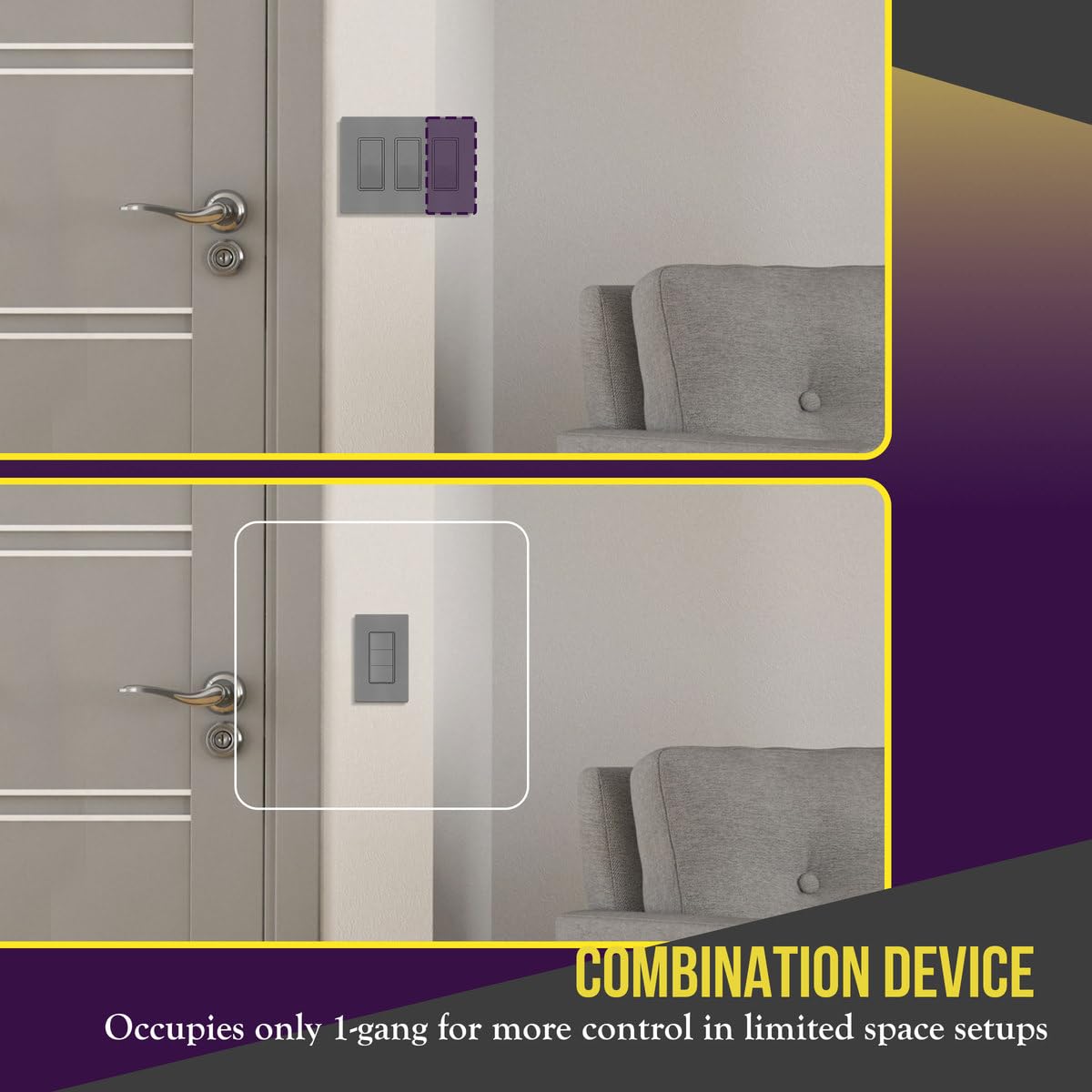 Snapklik.com : Triple Paddle Rocker Decorator Switch, Clamp-Type Back ...