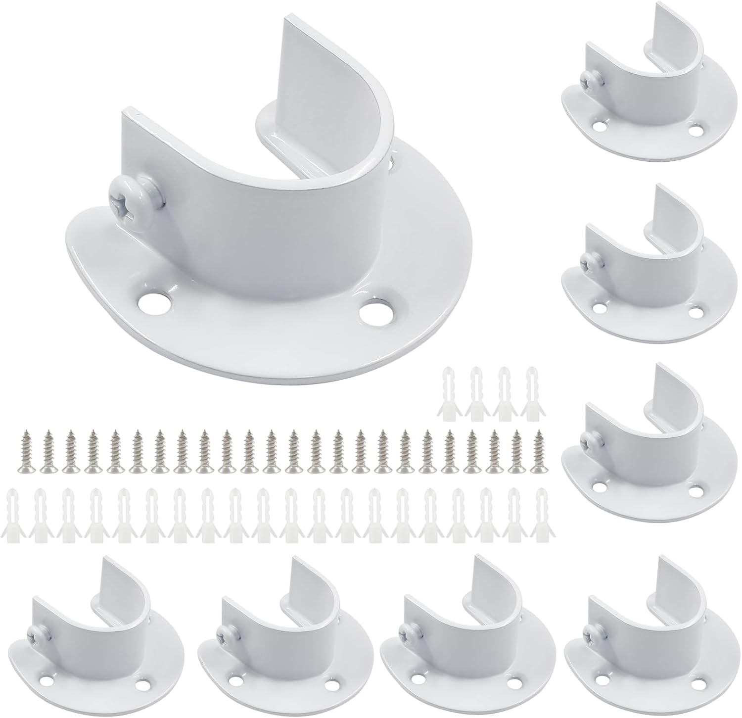 Amazon.com: BokWin 4 Pcs Rod Socket Holder 25mm/1 Inch Closet Rod ...