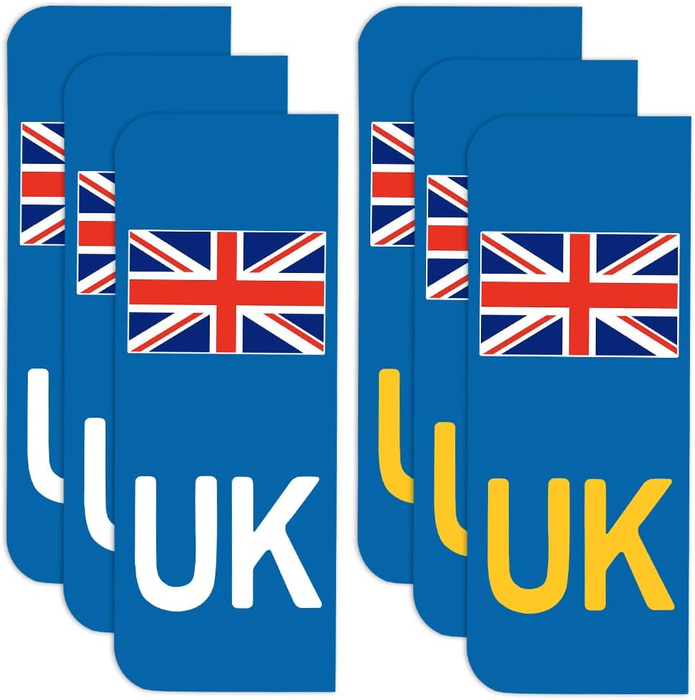 Pair of European Road Legal UK Car Number Plate Vinyl Stickers for ...