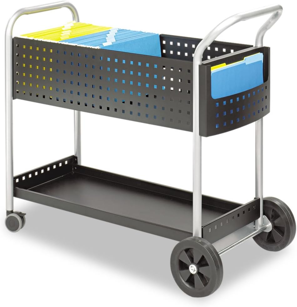 Amazon.com : Safco 5239BL Scoot Mail Cart One-Shelf 22-1/2w x 39-1/2d x ...
