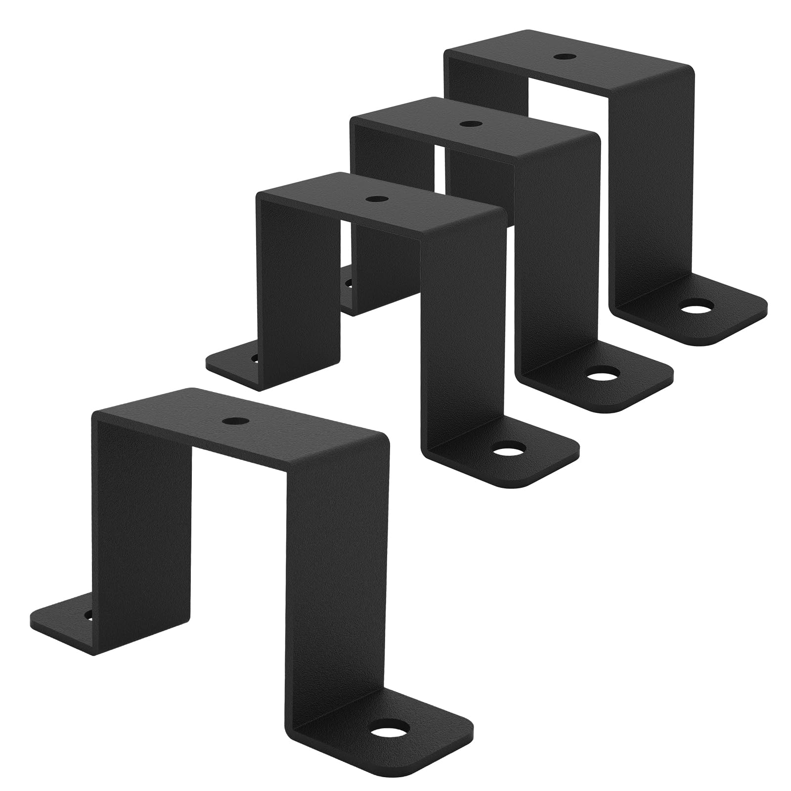 Wpbhk 4Pcs 2x2" Square Tube Strap Clamp, Black Deck Fence Post Tie ...