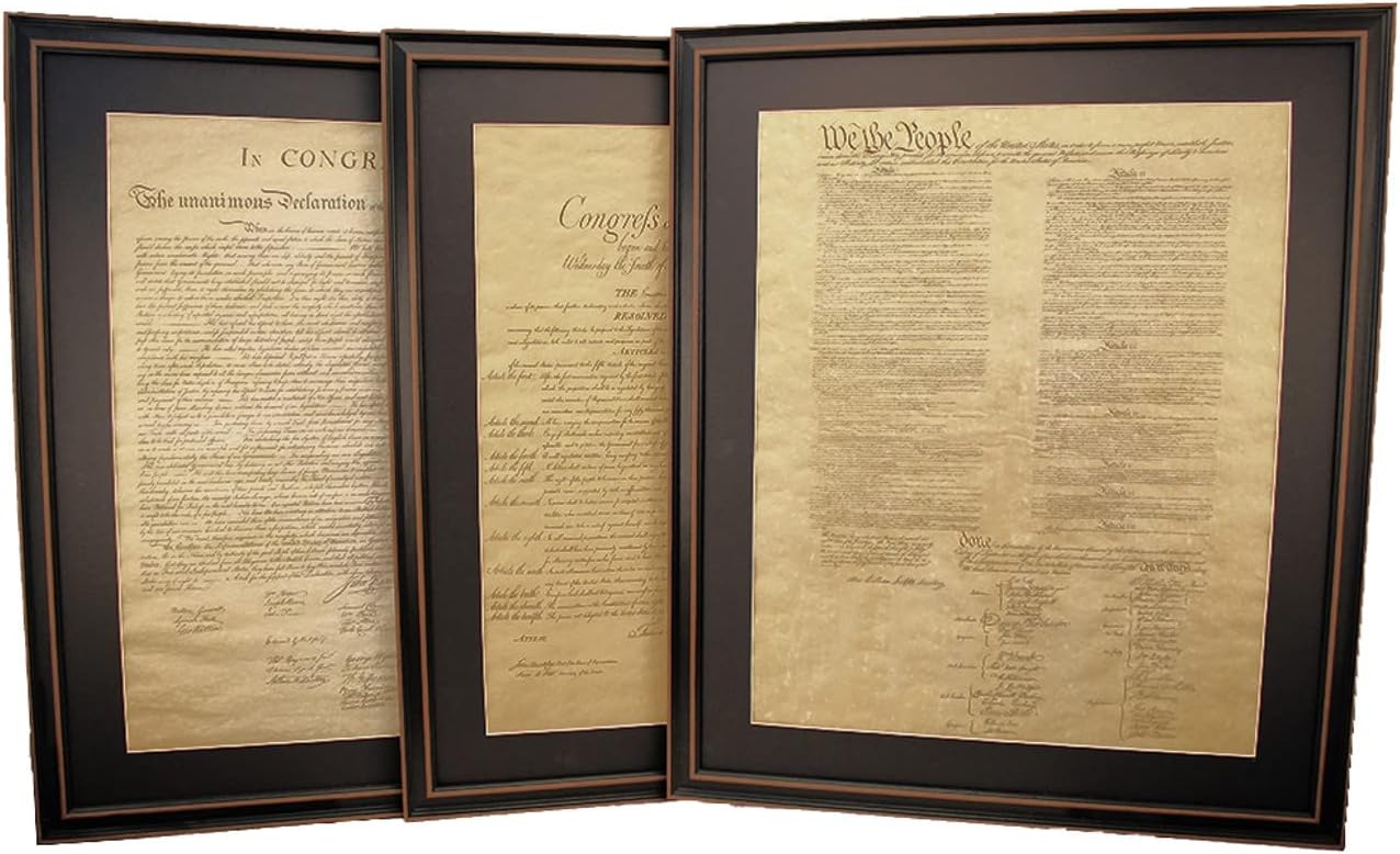 Amazon.com: Framed Constitution, Bill of Rights and Declaration of ...