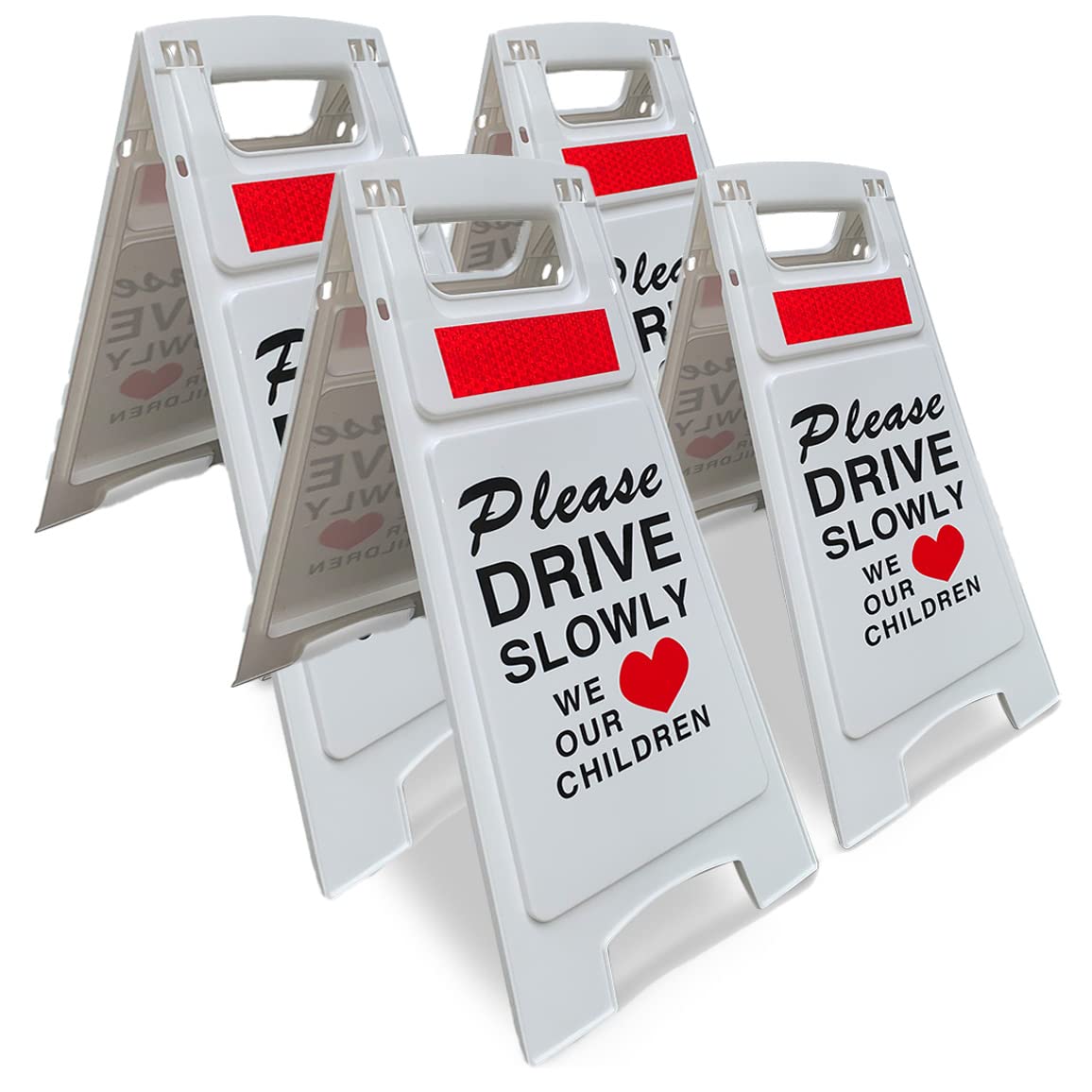 Amazon.com: 4 Pack Reflective Children at Play Signs with Double-Sided ...