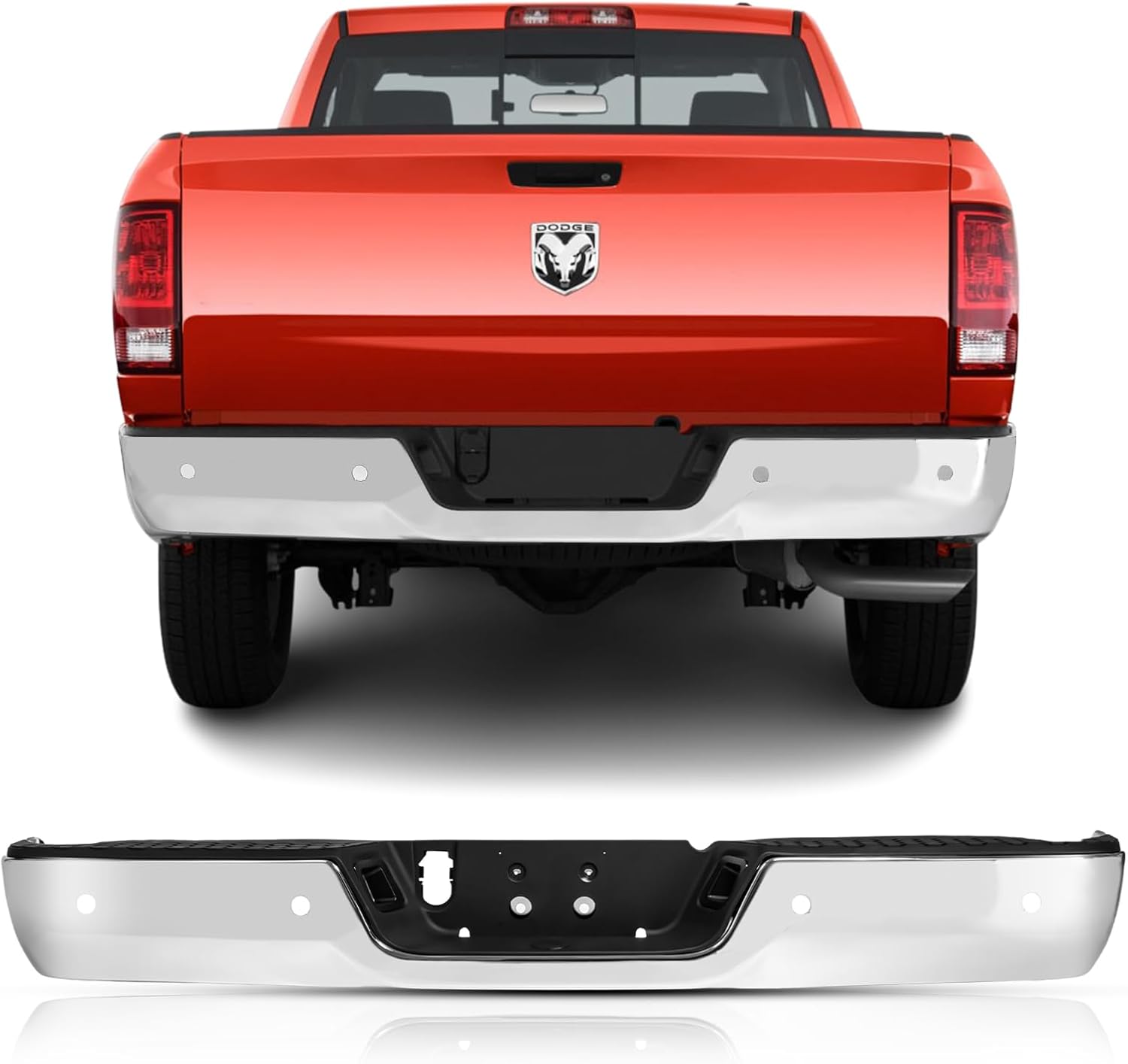 Amazon.com: KYX Rear Bumper for 2009-2018 Dodge Ram 1500 Pickup/2010 ...