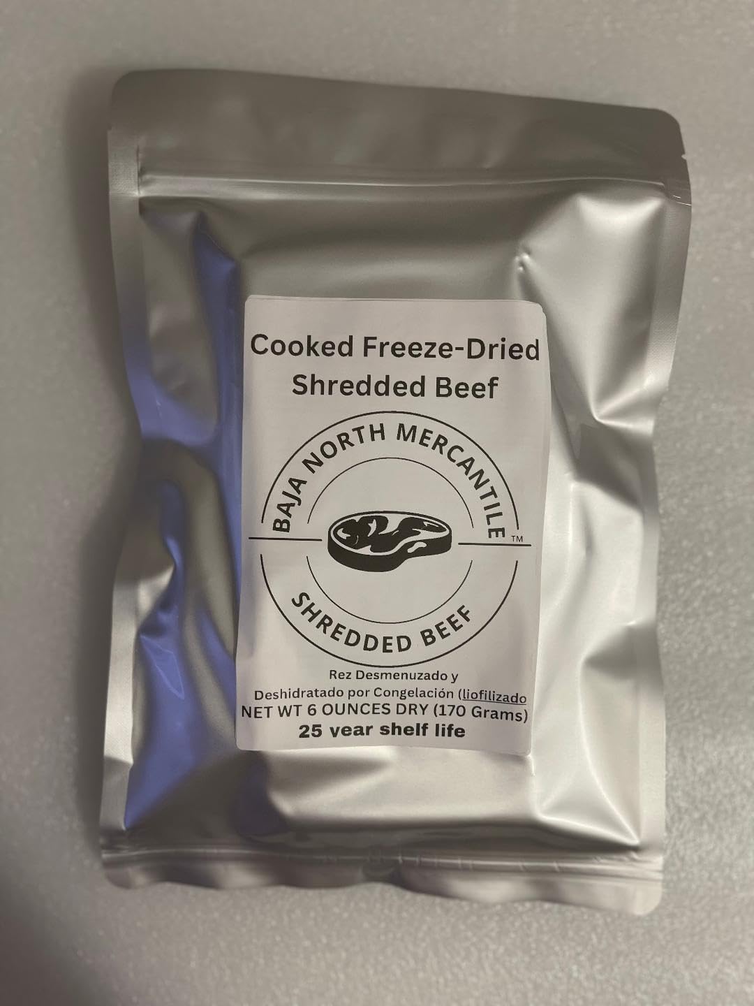 Amazon.com: Freeze-Dried Cooked shredded/pulled NY Steak 25 Year Shelf ...