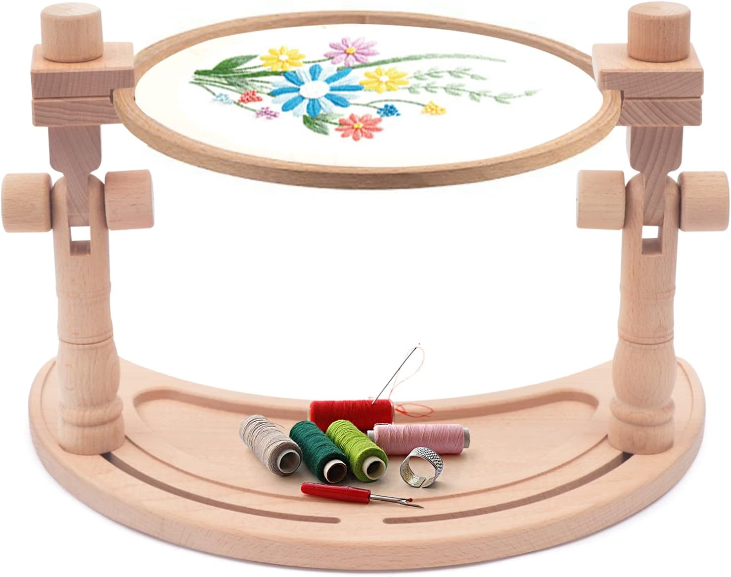 Amazon.com: Embroidery Table Stand,Adjtable Moon-Shaped Embroidery Rack ...