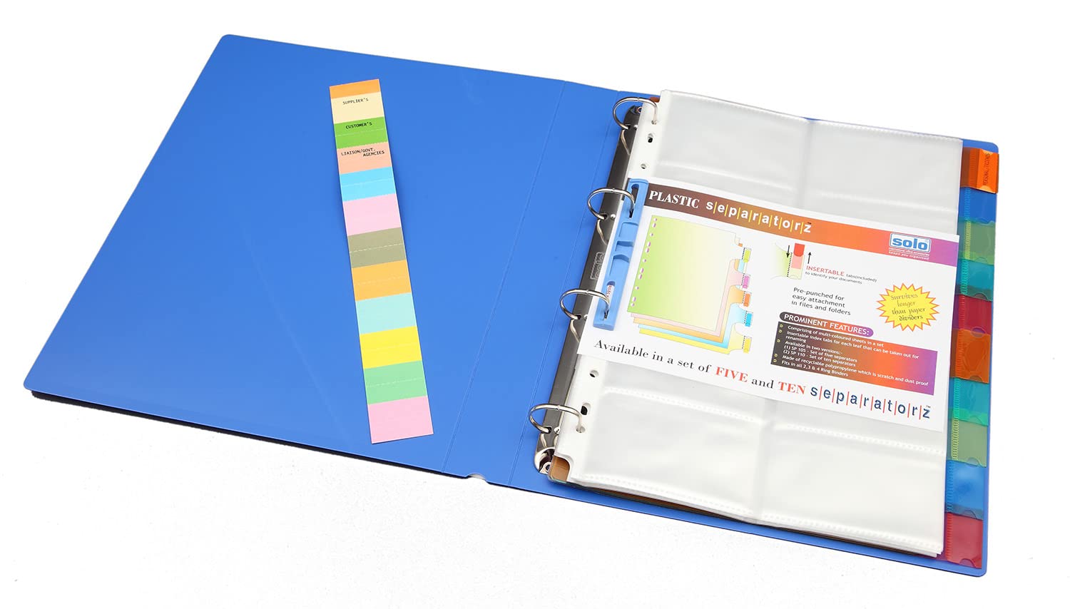 SOLO A4 Business Cards Holder File, 500 Cards Pockets with Indexes ...