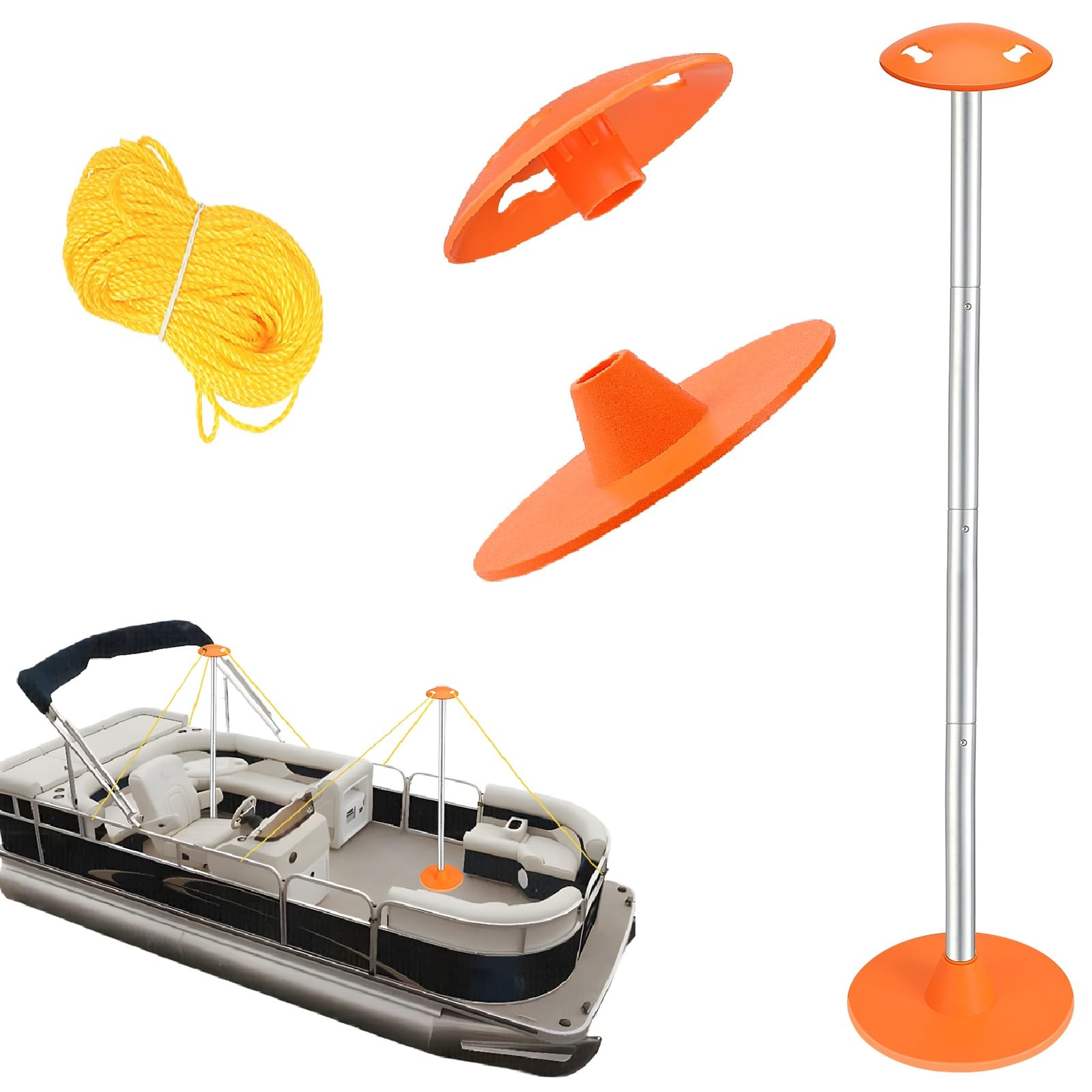 Amazon.com: Tuszom 1 Pack Boat Cover Support Pole Systems with Anti-UV ...