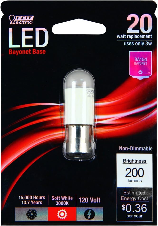 Feit DC/LED 20W Replacement Mini Candelabra 3000K Non-Dimmable LED ...