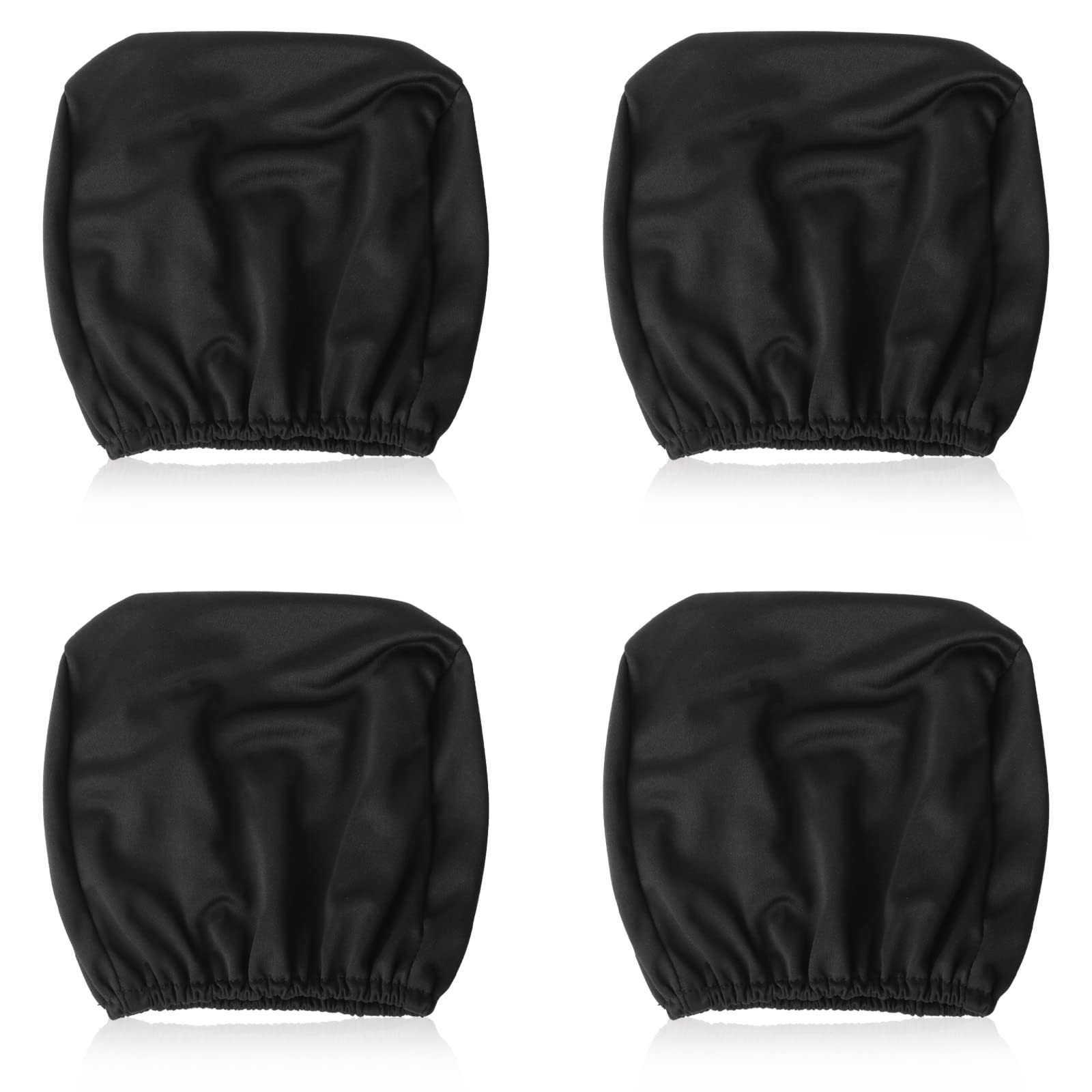 Jetisva 4pcs Car Headrest Cover Black Universal Car Head Rest Cover Set ...