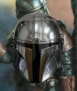 AYLIN OVERSEAS Mandalorian Helmet 18 Guage Steel Medieval Helmet Boba Fatt Mandalorian Helmet ...