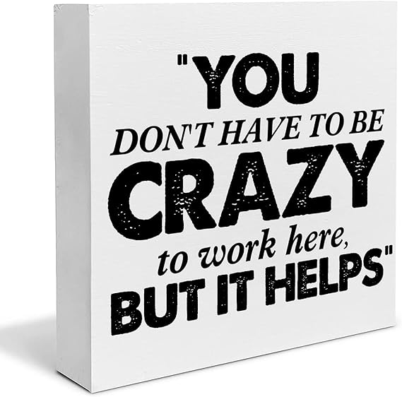 Amazon.com: Funny Office Cubicle Wooden Sign - Rustic Office Humor Decor for Women Men, Desk ...