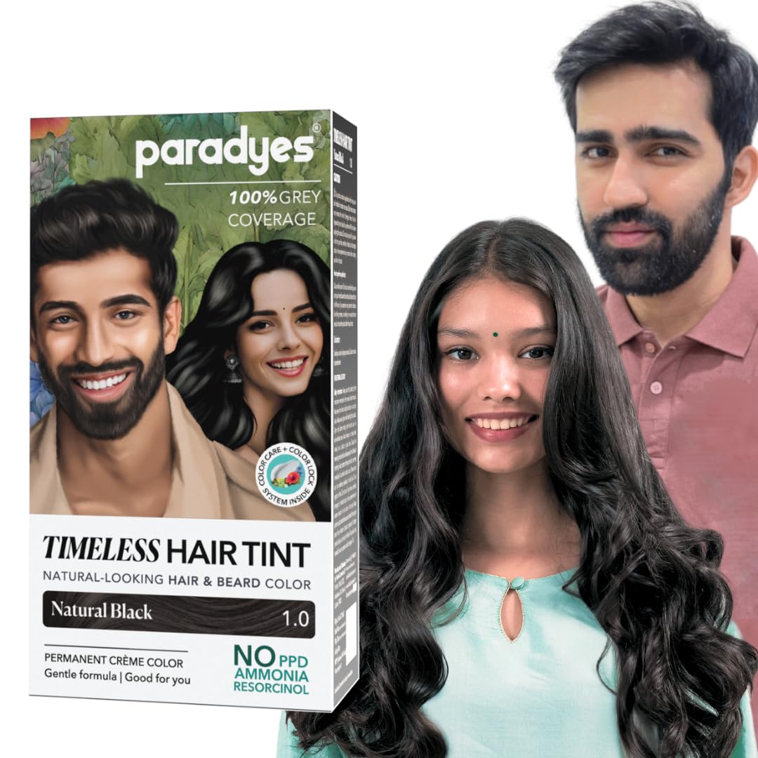 Paradyes Mini Natural Black Timeless Hair Tint, Permanent Crème Hair ...