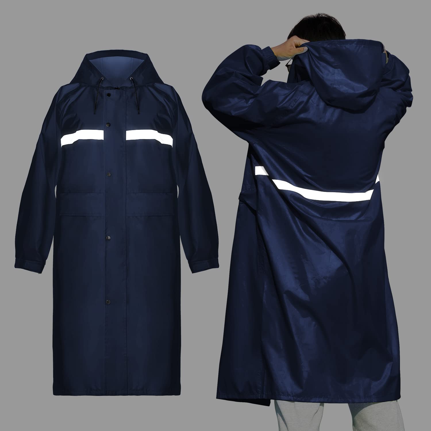 Snapklik.com : Long Hooded Raincoat Safety Waterproof Emergency Rain ...