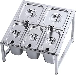 2-Tier Pizza Topping Station Expandable Spice Rack Stainless Steel ...