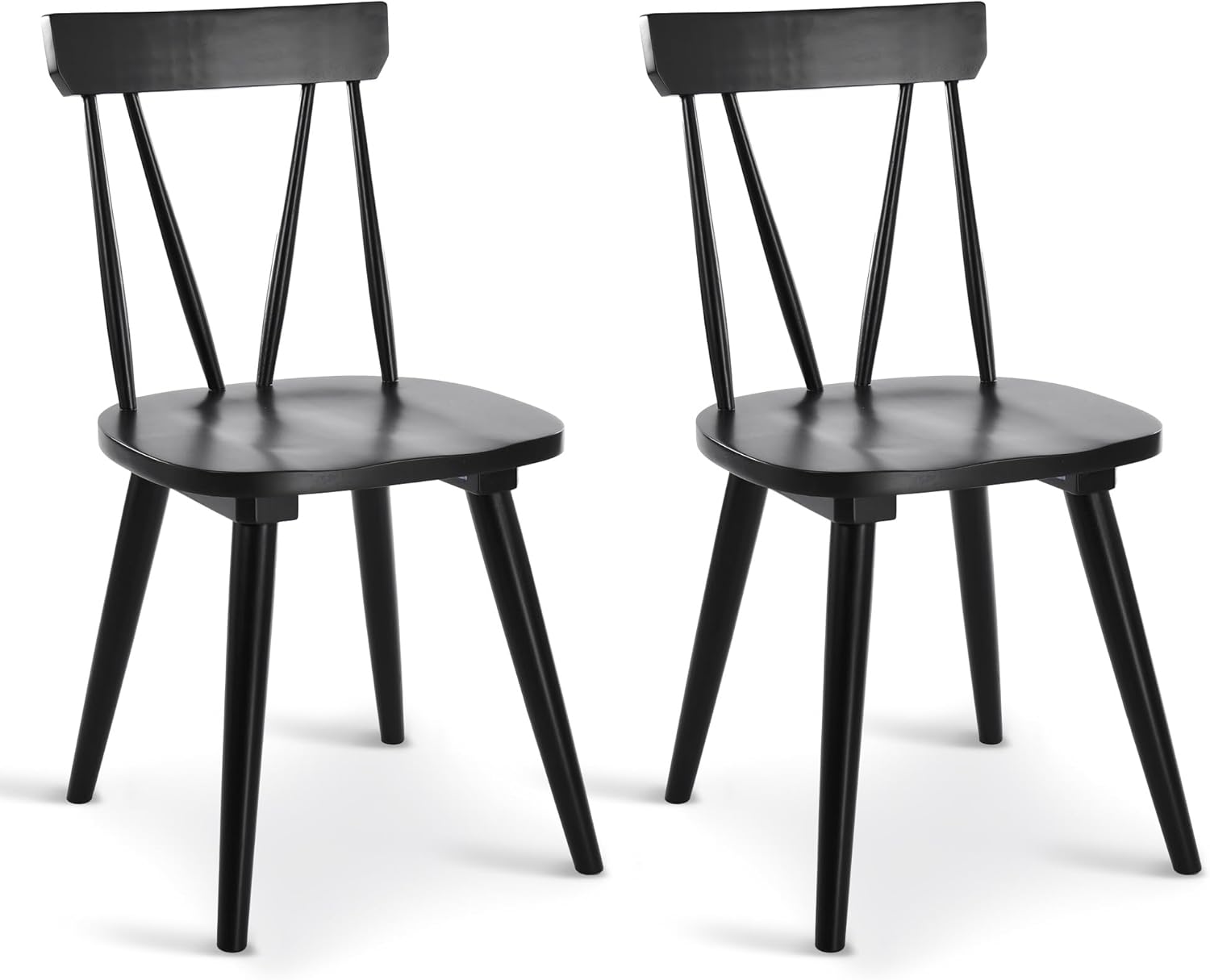 Amazon.com - DUHOME Black Dining Chairs Set of 2,Wood Kitchen Chairs ...