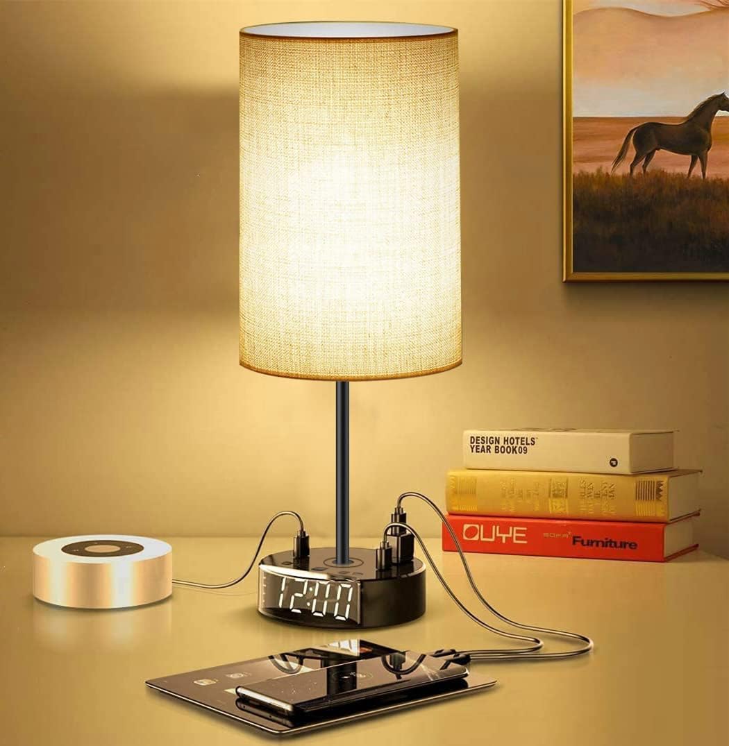 Lámpara de mesa con reloj despertador, lámpara de escritorio de control ...