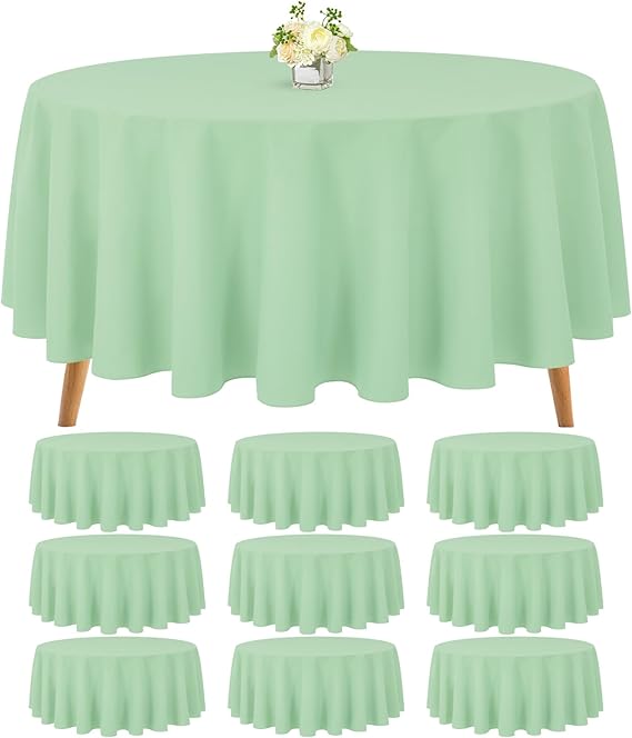 Amazon.com: 10 Pack Premium Round Tablecloths - 90 Inch Sage Green ...