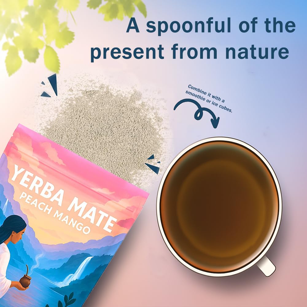 Snapklik.com : Yerba Mate Instant Tea Powder - Peach Mango Flavor, 4-in ...