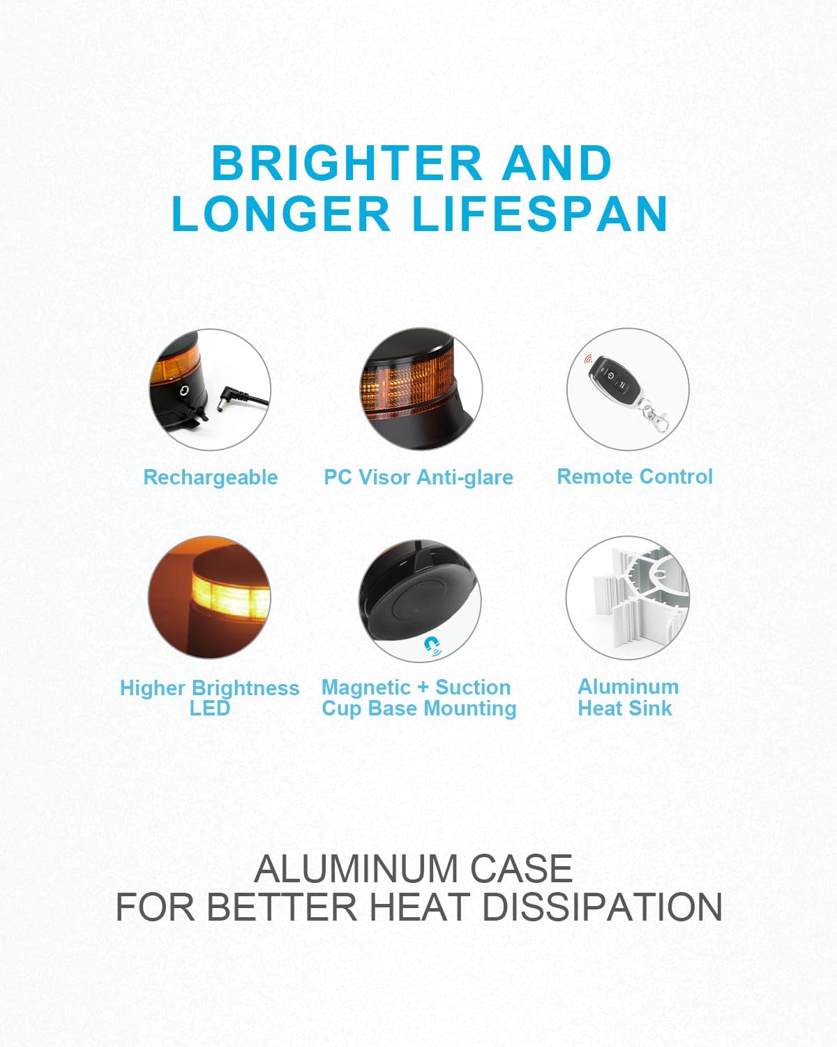 Snapklik.com : Remote Control Beacon Light, Rechargeable Wireless ...