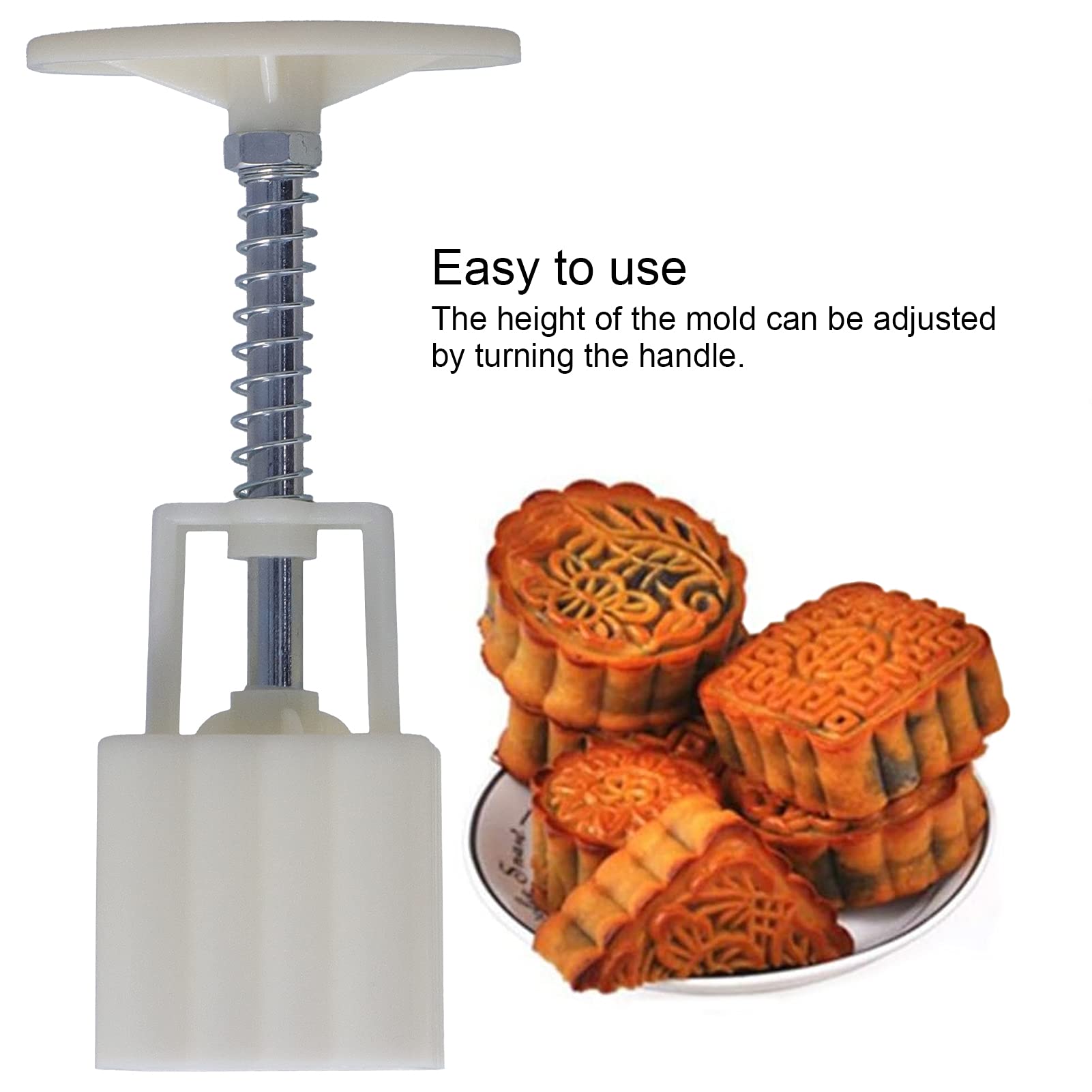 Moon Cake Molds 6-Piece Moon Cake Mold Set - 75g Hand Press Cookie ...