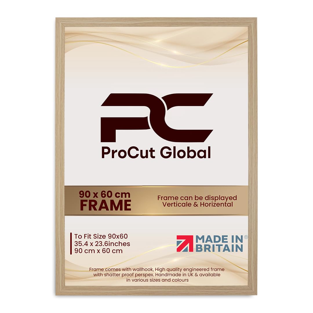 Procut Global Picture Frames 90x60 cm Light Oak - Modern 90x60 cm Photo ...