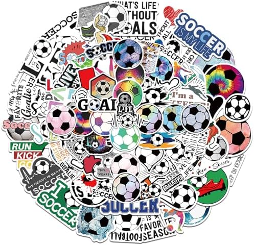 Pack of 100 Football Stickers, Waterproof Sports Football Stickers ...
