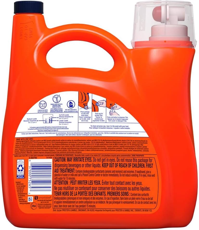 Tide Ultra Oxi – Detergente líquido para ropa sucia 138 onzas – Yaxa ...
