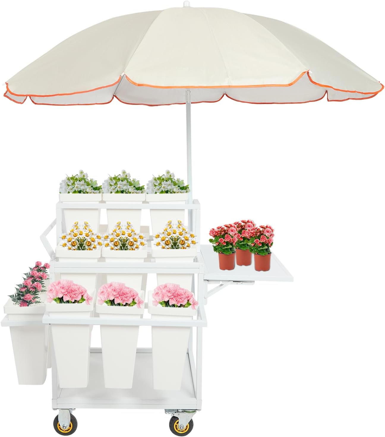 Amazon.com: Diggettio Flower Display Stand, Garden Cart Plant Stand ...