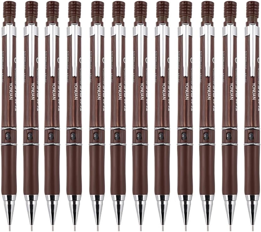 Amazon.com : YONUAN 12 Pack Mechanical Pencils with Wood Grain Design ...