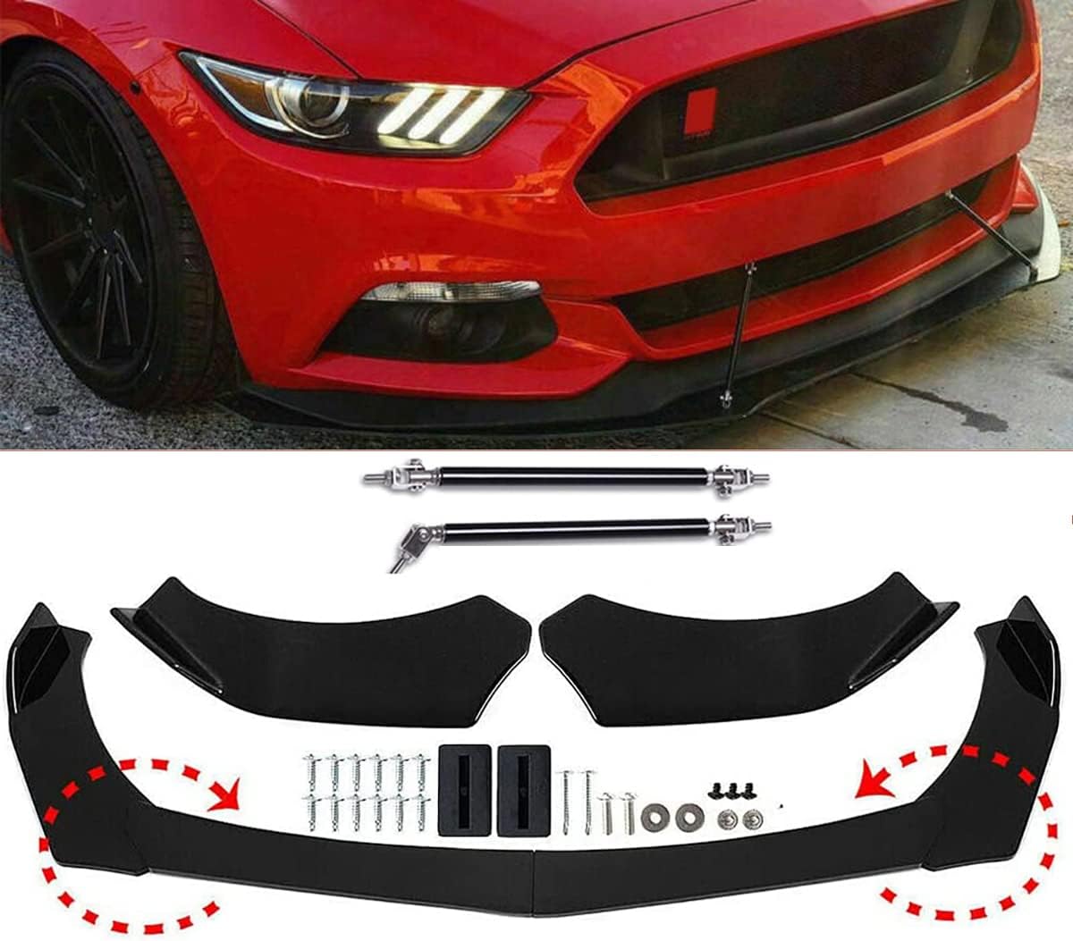 Amazon.com: Universal Front Bumper Lip Chin Spoiler PP Front Bumper Lip ...