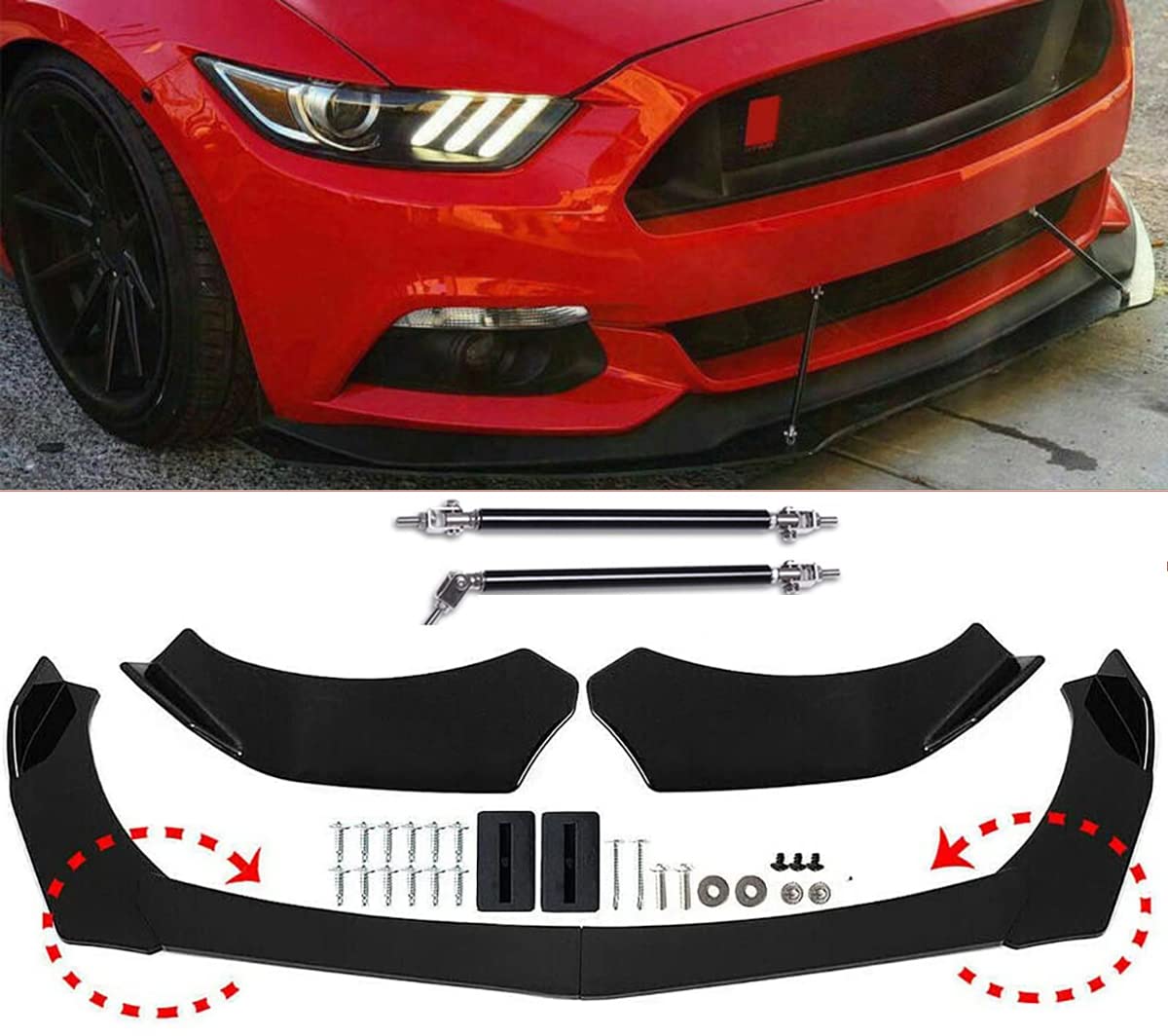Amazon.com: Universal Front Bumper Lip Chin Spoiler PP Front Bumper Lip ...