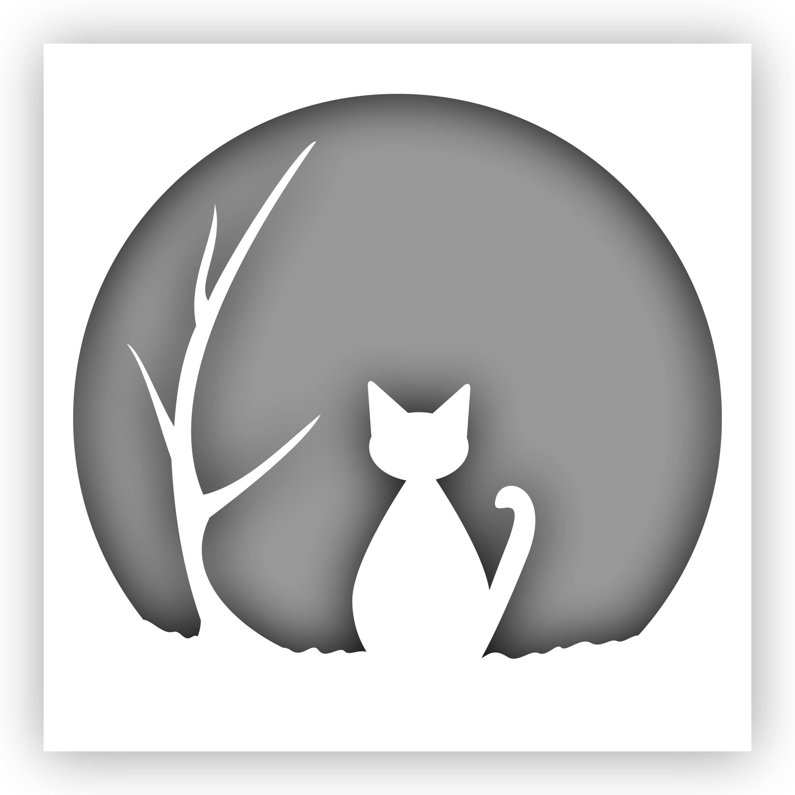 Cat in Moon Halloween Stencil - Choose a Size - Laser-Cut Reusable ...
