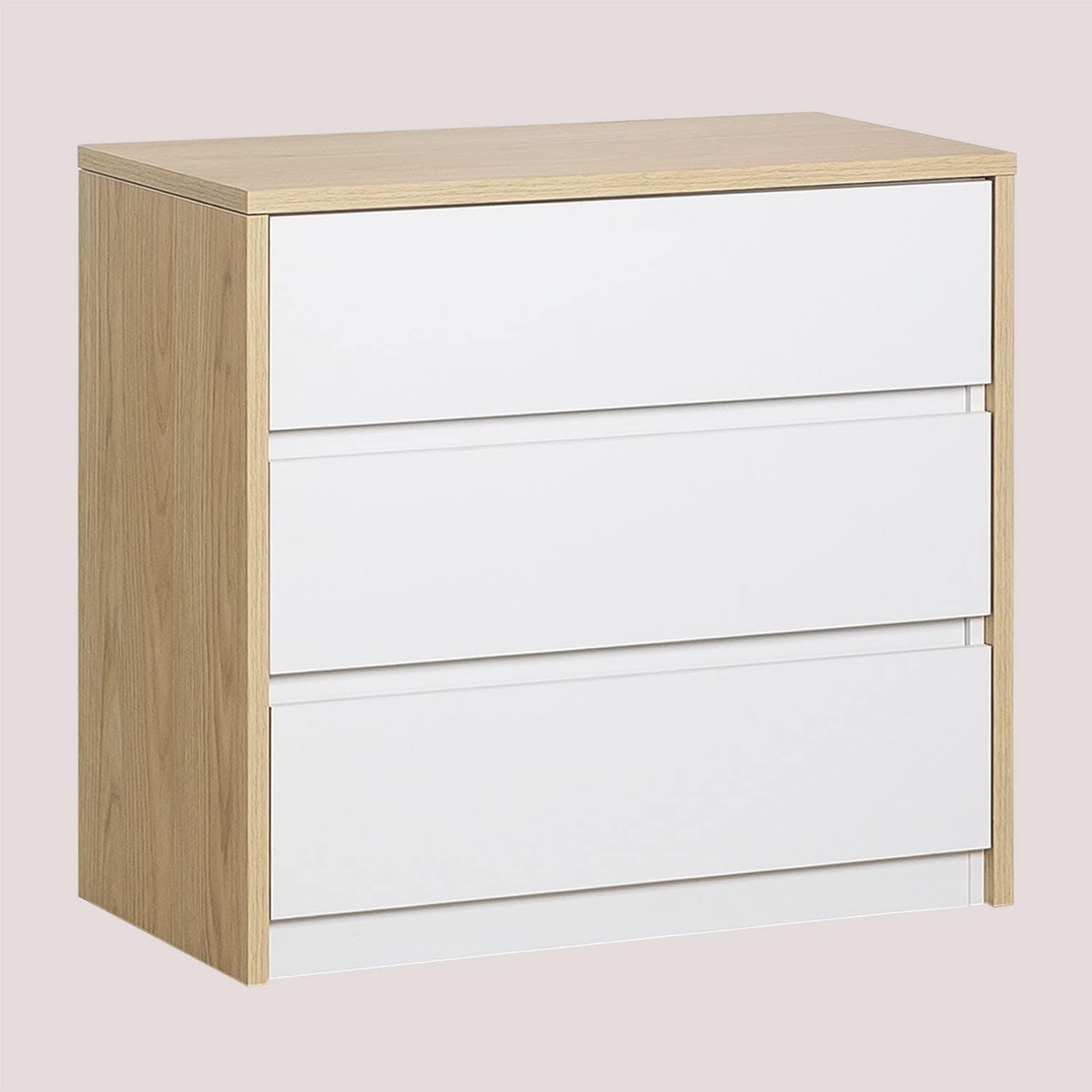 SKLUM Commode avec Bureau Extensible Fantese Blanc - Marron Chêne ...