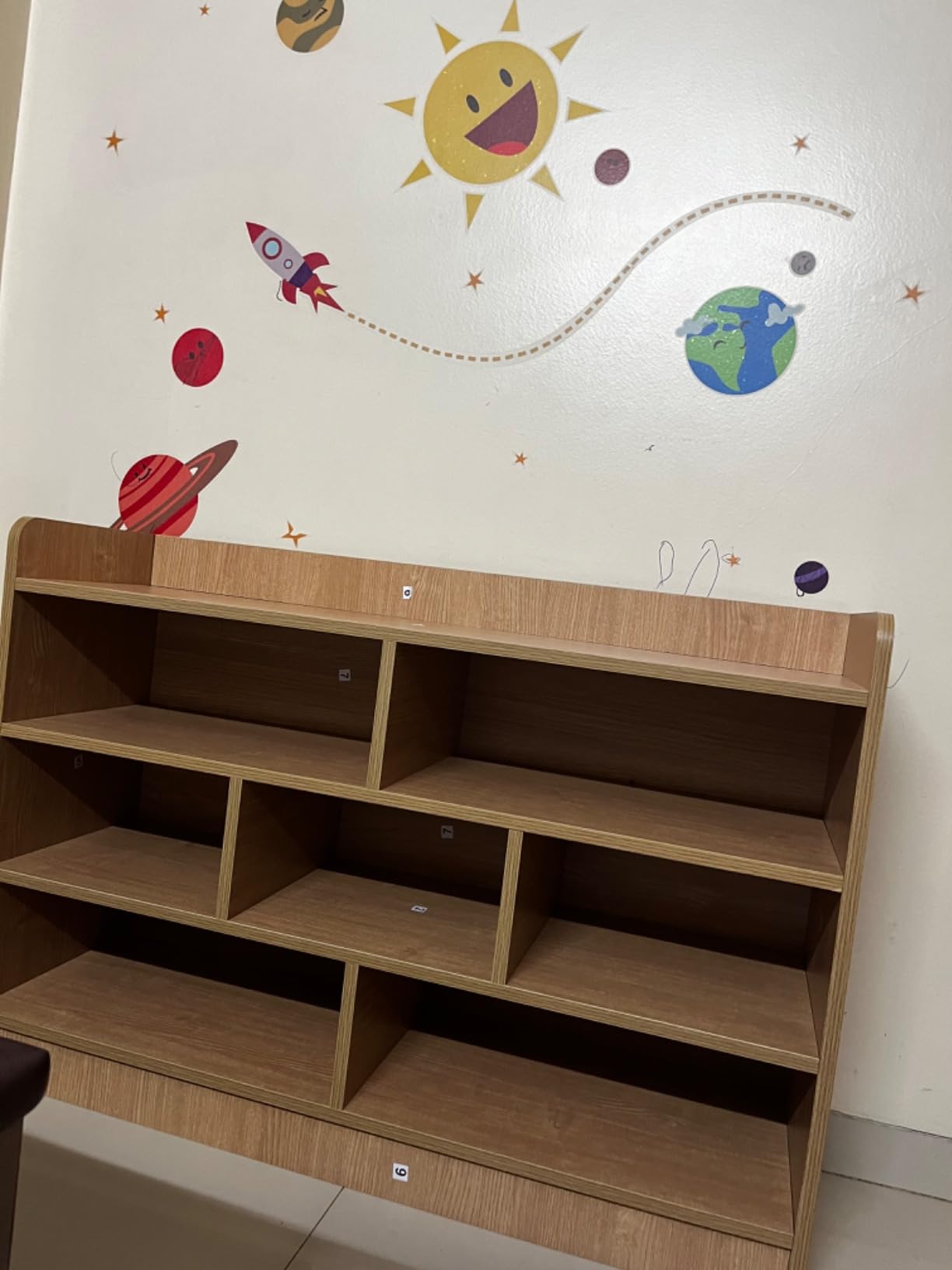 Lukzer 6 Section Storage Organizer, Engineered Wood, Oak Finish, for ...