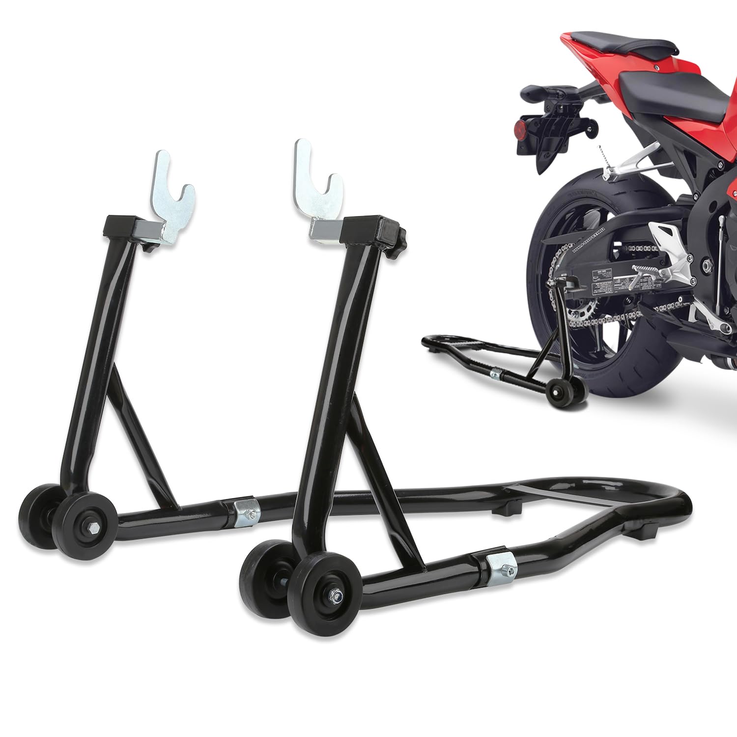 Snapklik.com : NIHAO Universal Motorcycle Stand Lift, 450 Lbs Capacity ...