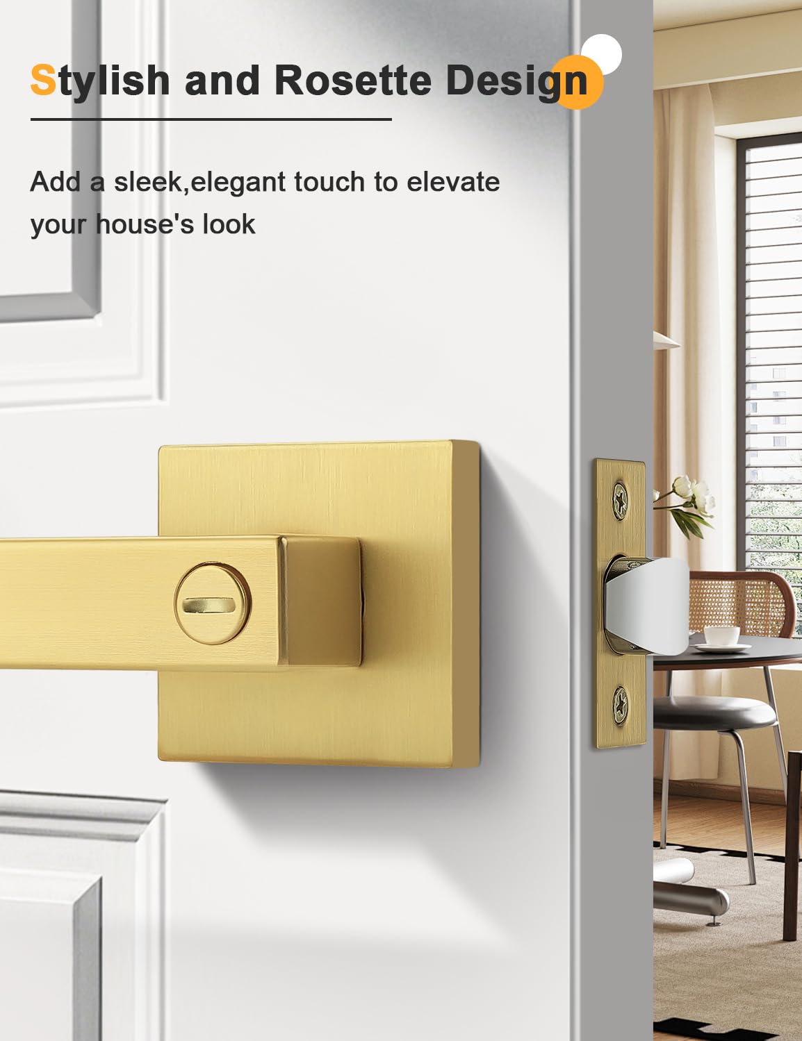 Snapklik.com : Privacy Door Handle Gold Door Handles Heavy Duty Door ...
